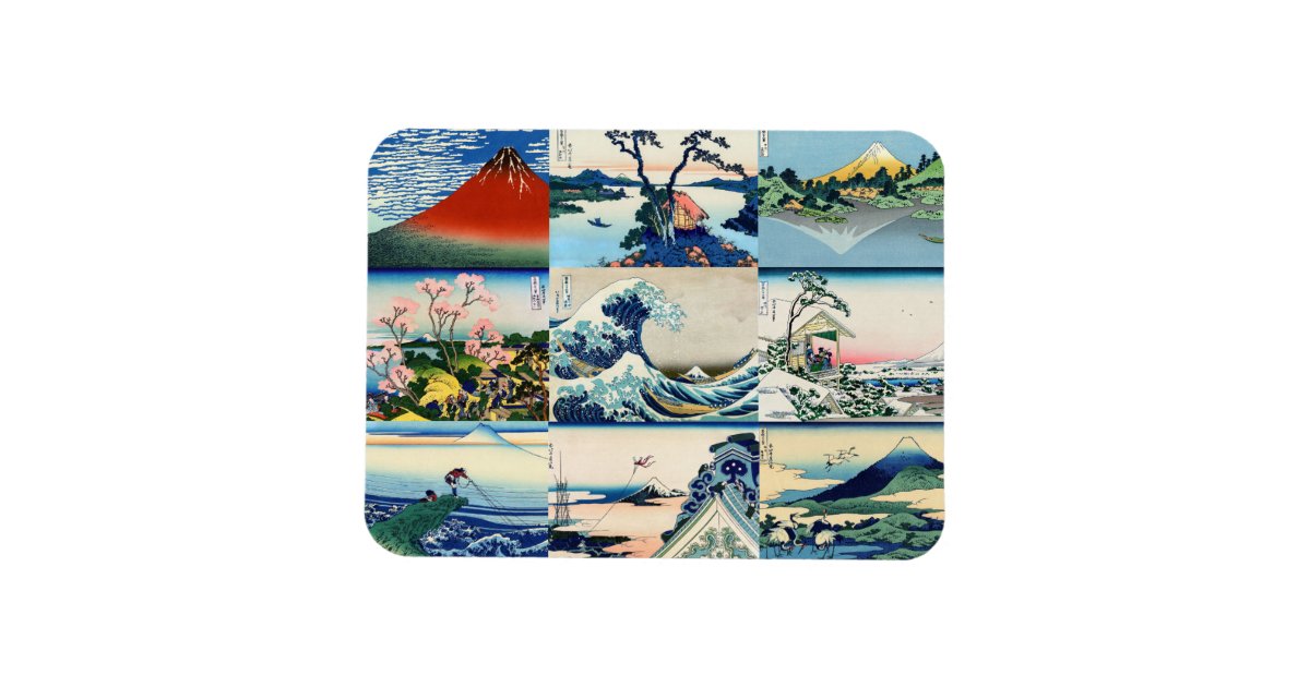 Katsushika Hokusai - 36 Views of Mt Fuji Selection Magnet | Zazzle