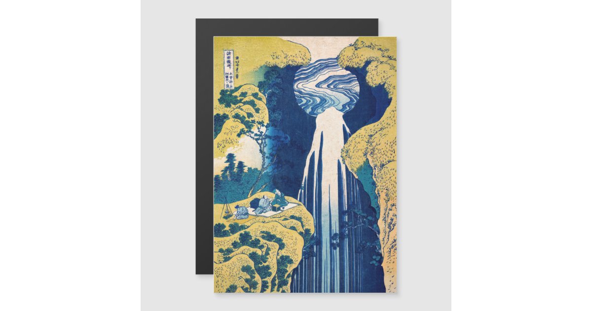 Katsushika Hokusai - Amida Falls Magnetic Card | Zazzle