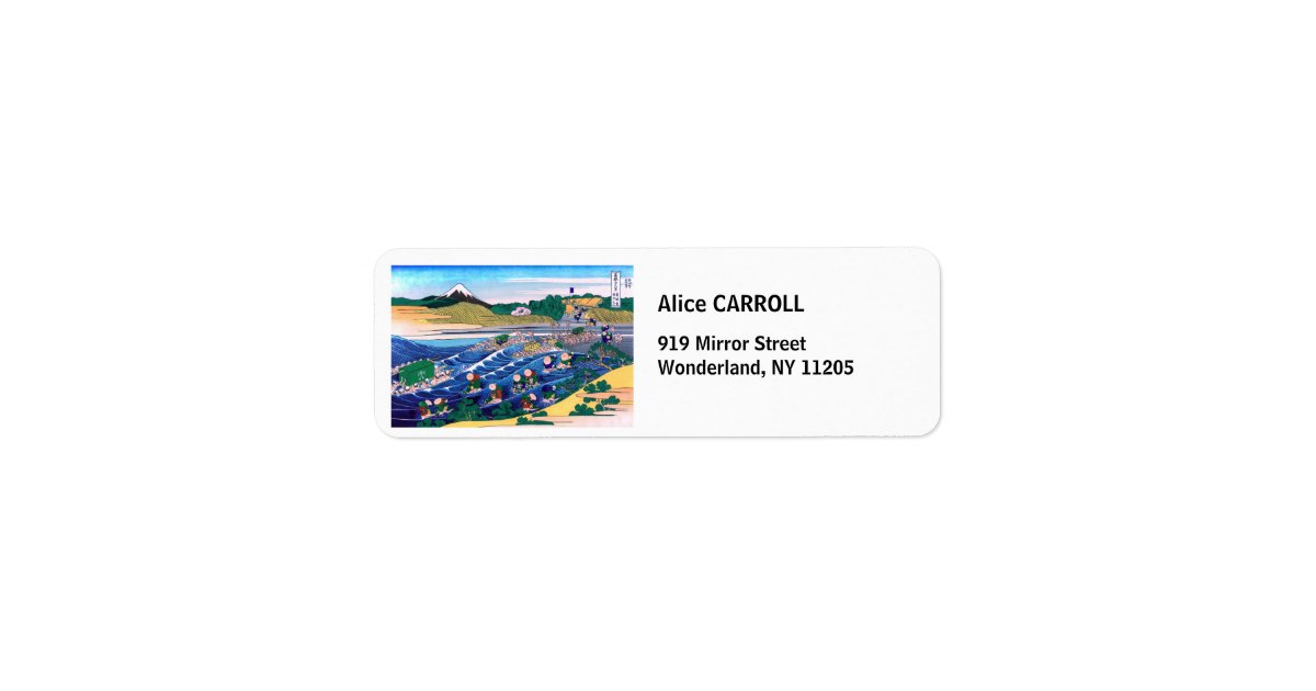 Katsushika Hokusai - Fuji from Kanaya on Tokaido Label | Zazzle