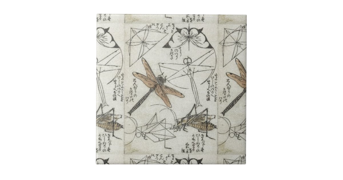 Katsushika Hokusai’s Insects Ceramic Tile | Zazzle