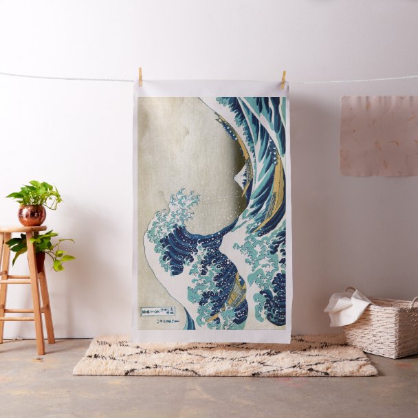 The Great Wave Fabric | Zazzle.com