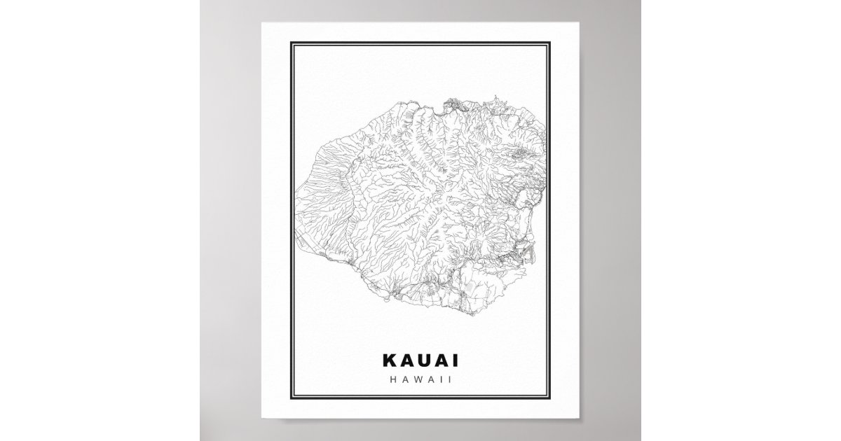 Kauai Map Poster | Zazzle