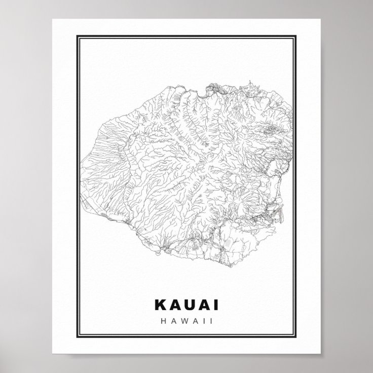 Kauai Map Poster | Zazzle
