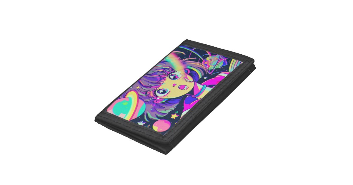 Kawaii Anime Girl Trifold Wallet | Zazzle