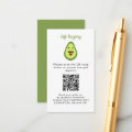 Kawaii Avocado Baby Shower QR Code Gift Registry Enclosure Card | Zazzle