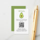 Kawaii Avocado Baby Shower QR Code Gift Registry Enclosure Card | Zazzle