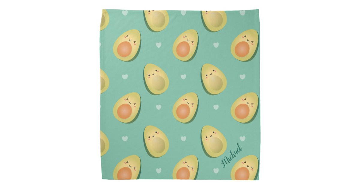 Kawaii Avocados Let's Avocuddle Pattern Bandana | Zazzle.com