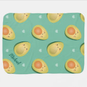 Kawaii Avocados Let's Avocuddle Pattern Unisex Baby Blanket | Zazzle