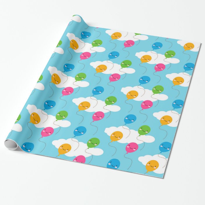 Kawaii Balloons Wrapping Paper | Zazzle.com