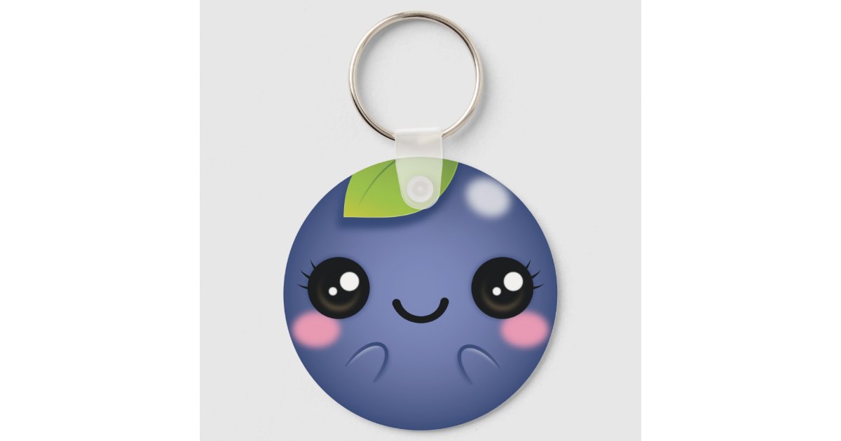 Kawaii Blueberry Keychain | Zazzle