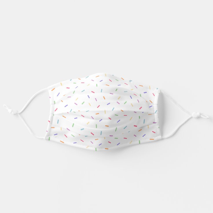 Kawaii Candy Sprinkles Adult Cloth Face Mask | Zazzle