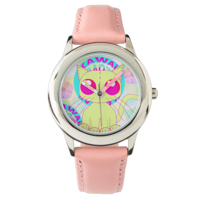 Kawaii cat cute anime design watch | Zazzle