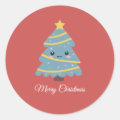 Kawaii Christmas Tree Sticker | Zazzle