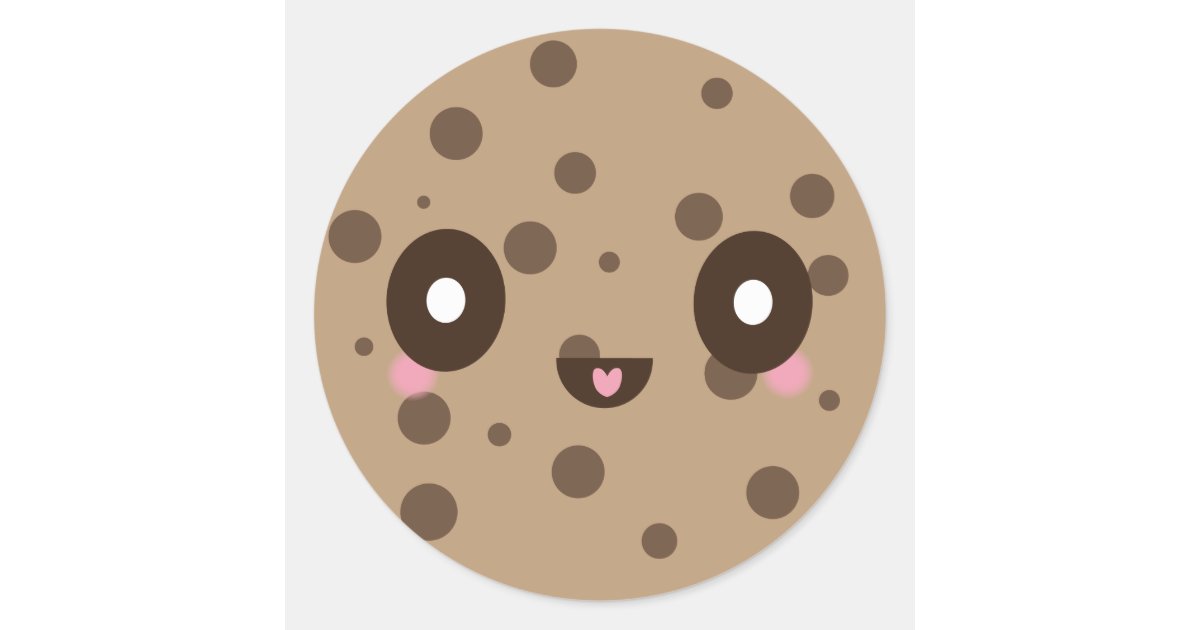 Kawaii Cookies chocolate chip Classic Round Sticker | Zazzle