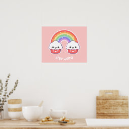 Kawaii Cupcake Rainbow Poster | Zazzle