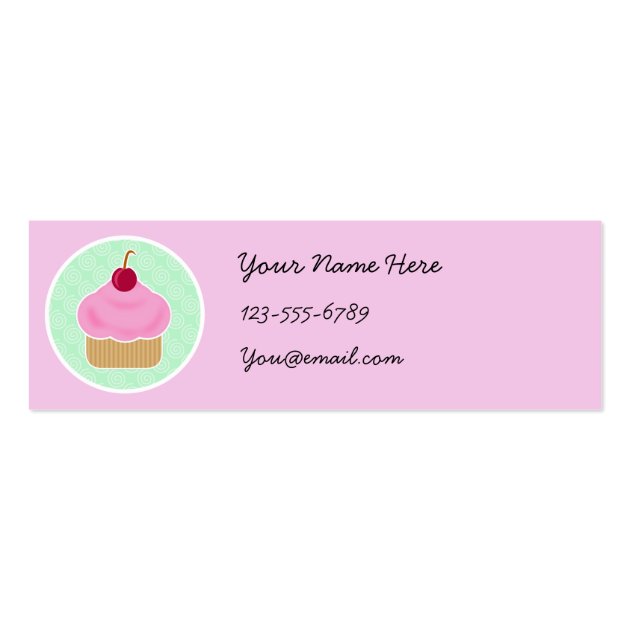 Kawaii Cupcake Skinny Profile Cards Business Card Template