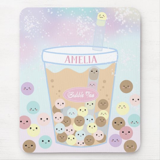 Kawaii Cute Bubble Pearl Milk Tea Tapioca Boba Mouse Pad | Zazzle.com
