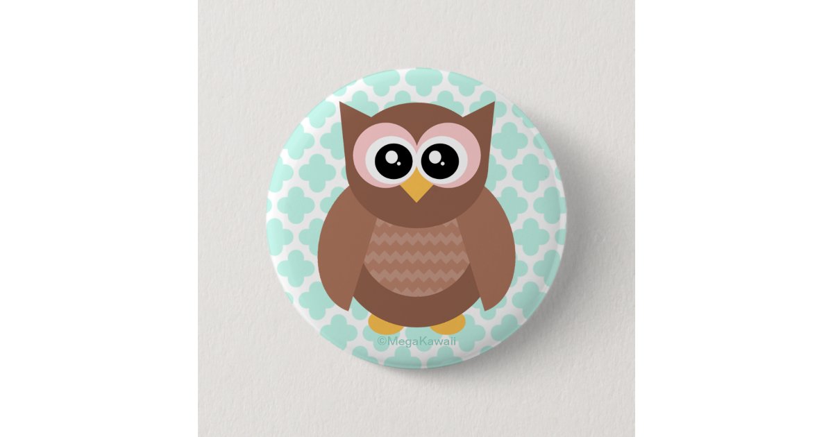 Kawaii Cute Owl Button | Zazzle