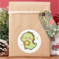 Kawaii Dinosaur Holding Star Sticker | Zazzle