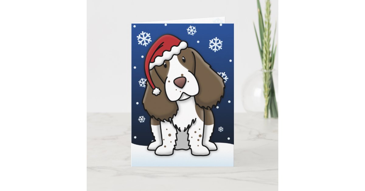 Kawaii English Springer Spaniel Christmas Card | Zazzle