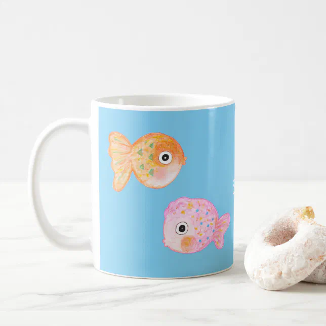 Kawaii Goldfish Cute funny fish Custom name Coffee Mug | Zazzle
