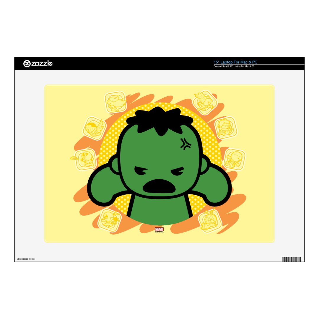 Kawaii Hulk With Marvel Hero Icons Skin For 15" Laptop | Zazzle