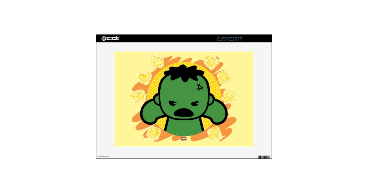 Kawaii Hulk With Marvel Hero Icons Skin For 15" Laptop | Zazzle