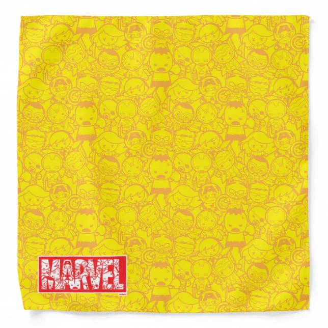 Kawaii Marvel Logo With Super Hero Pattern Bandana | Zazzle