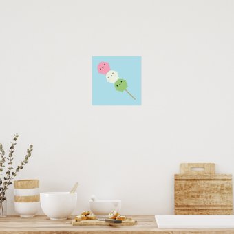 Kawaii Mochi Dango Poster | Zazzle