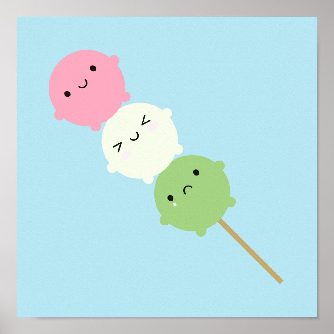 Kawaii Mochi Dango Poster | Zazzle