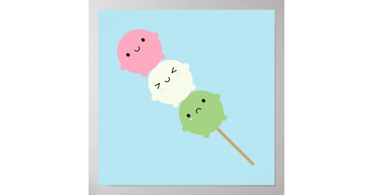 Kawaii Mochi Dango Poster | Zazzle