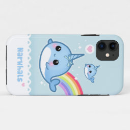 Kawaii narwhals with rainbow Case-Mate iPhone case | Zazzle