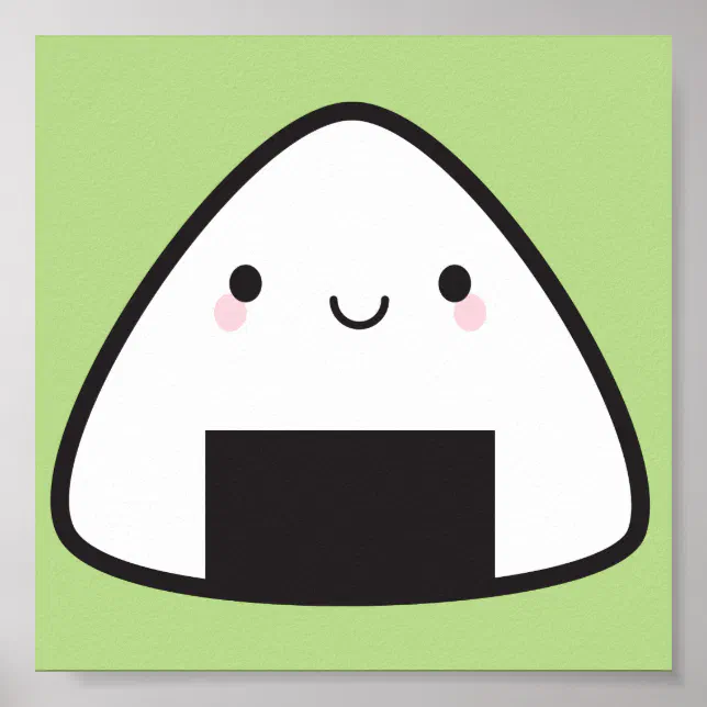 Kawaii Onigiri Rice Ball Poster | Zazzle