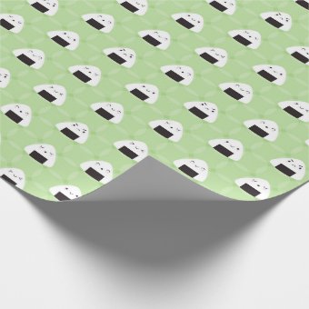 Kawaii Onigiri Rice Balls Wrapping Paper | Zazzle