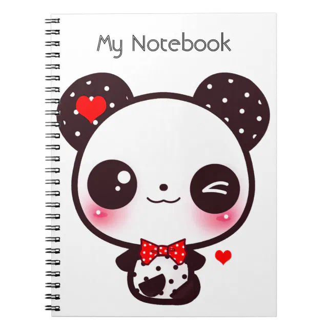Kawaii panda notebook | Zazzle