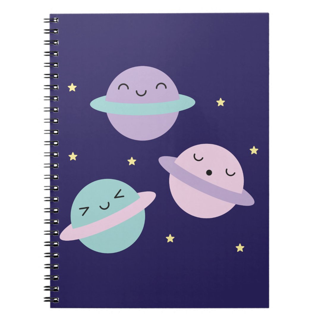 Kawaii Pastel Planets Notebook | Zazzle