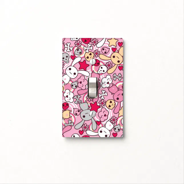 Kawaii pattern light switch cover | Zazzle