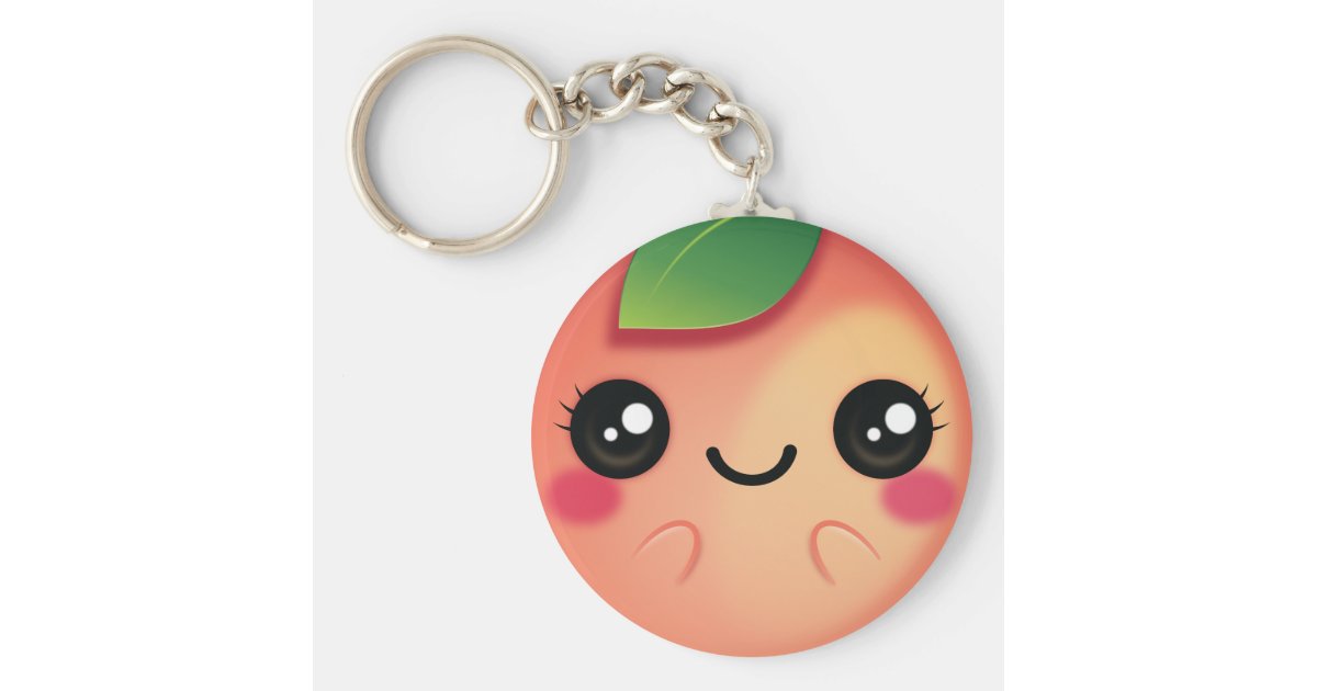 Kawaii Peach Keychain | Zazzle.com