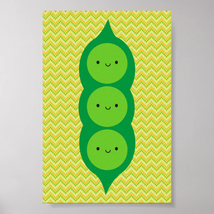 Kawaii Peas in a Pod Poster | Zazzle