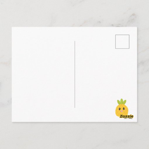Kawaii Pineapple Cute Tropical Postcard | Zazzle