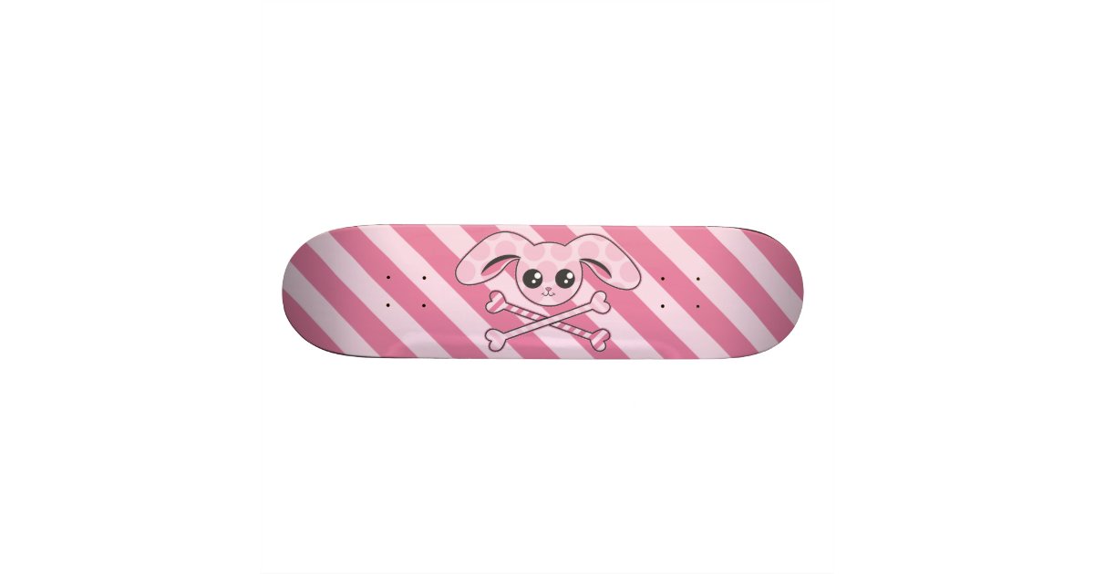 Kawaii Pink Bunny Skull Skateboard Deck | Zazzle.com