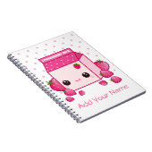 Kawaii pink milk carton with strawberries notebook | Zazzle