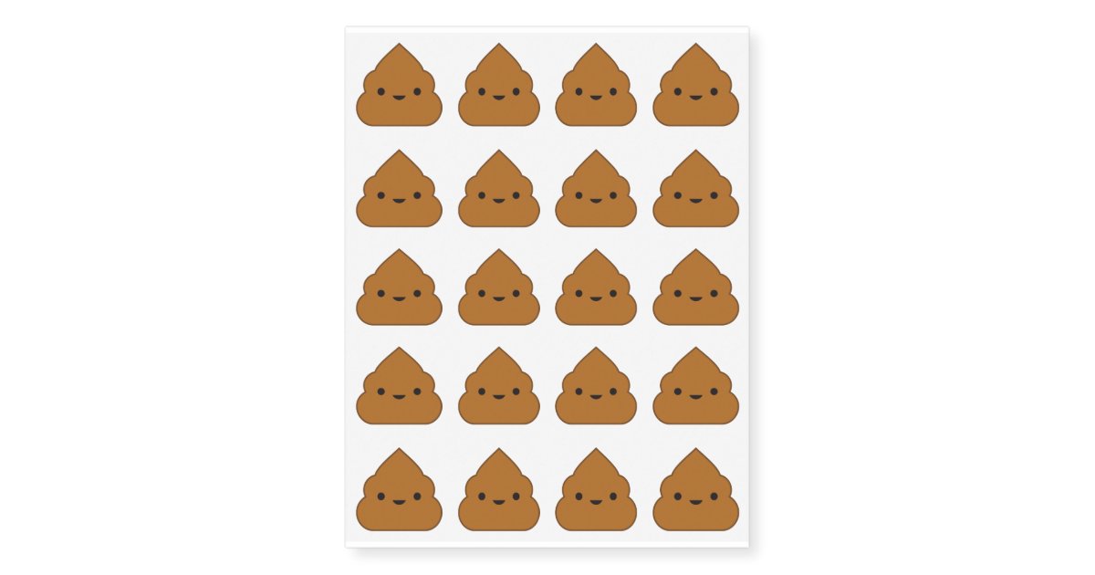 Kawaii Poop Temporary Tattoos | Zazzle