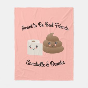 Kawaii Poop & TP (Toilet Paper) Best Friends Gift Fleece Blanket | Zazzle