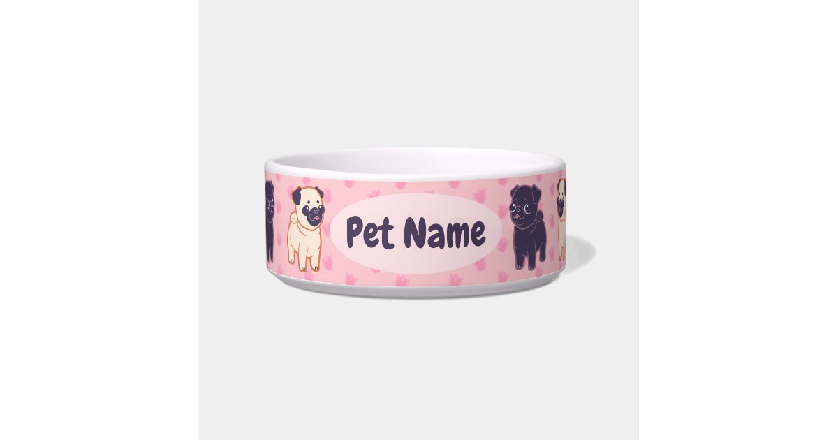 Kawaii Pug Bowl | Zazzle