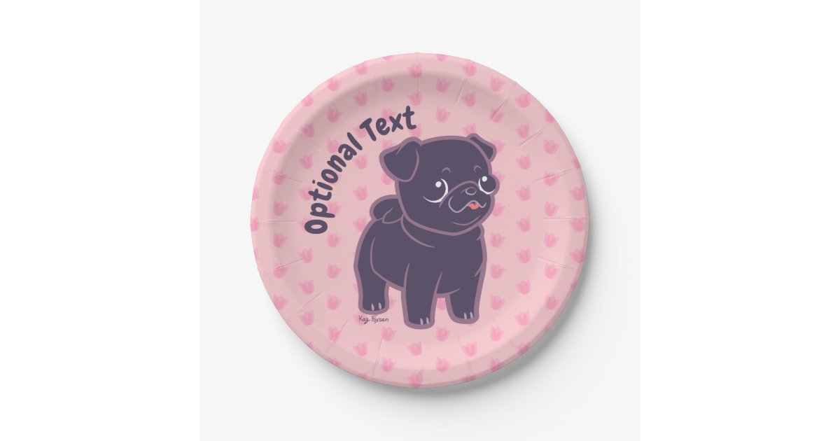 Kawaii Pug Paper Plates | Zazzle