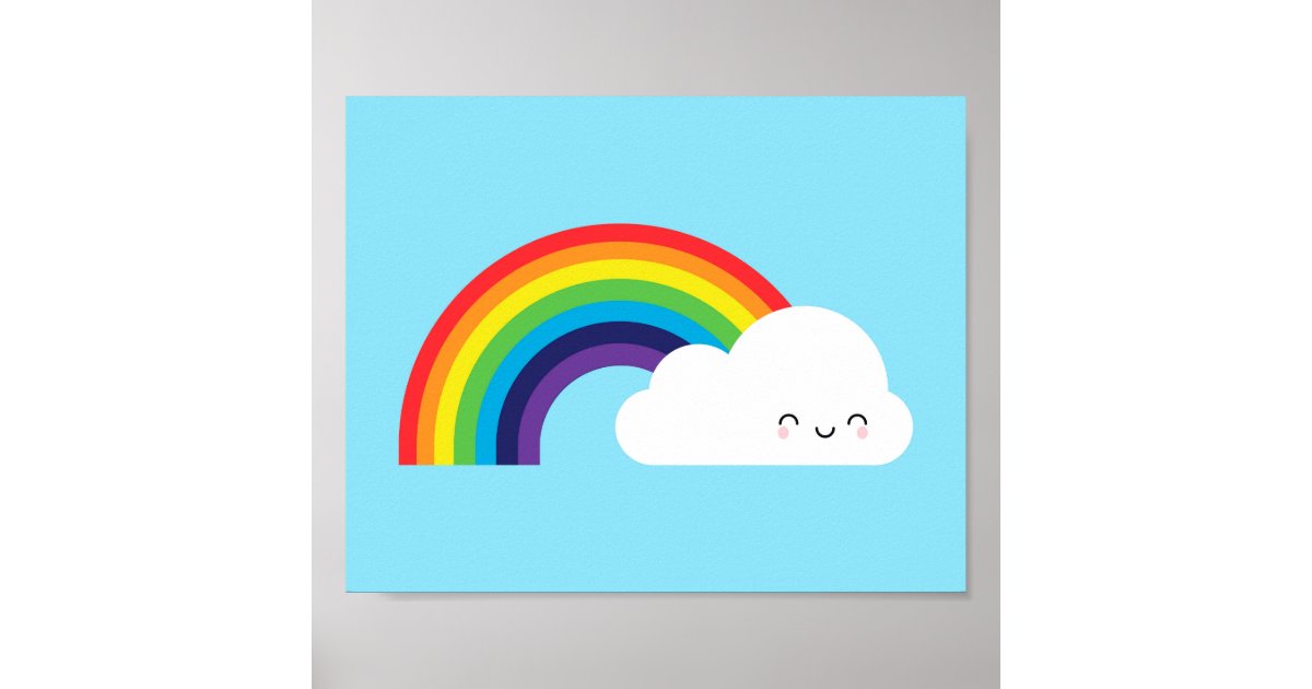 Kawaii Rainbow Poster | Zazzle