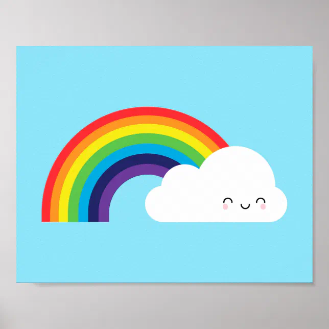 Kawaii Rainbow Poster | Zazzle