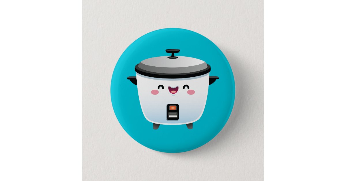 Kawaii Rice Cooker Pinback Button | Zazzle