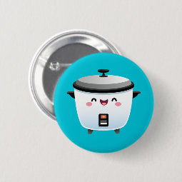 Kawaii Rice Cooker Pinback Button | Zazzle